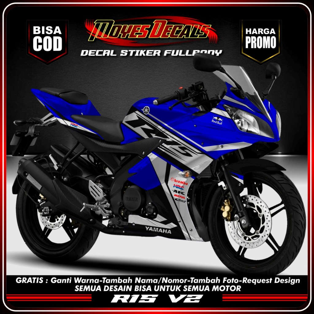Jual DECAL MOTOR R15 V2 - STIKER MOTOR R15 V2 FULL BODY MOTOR PREMIUM ...