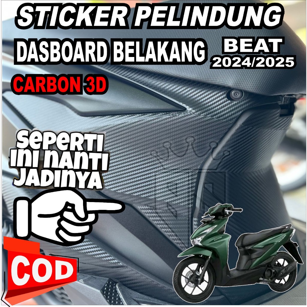 Jual STRIPING STICKER CARBON 3D PELINDUNG DASBOARD BELAKANG BEAT DELUXE ...