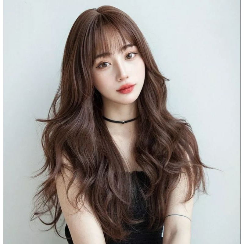 Jual WIG-01 wig rambut palsu gelombang panjang wavy keriting wik warna ...