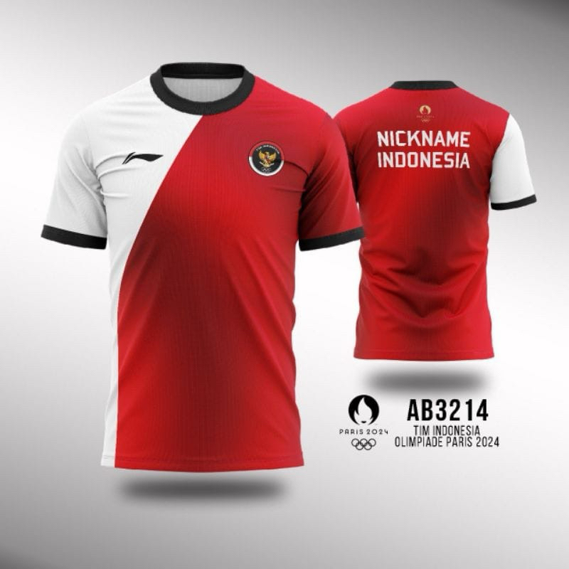 Jual JERSEY TIM INDONESIA OLIMPIADE PARIS 2024 FULL PRINTING FREE NAME ...
