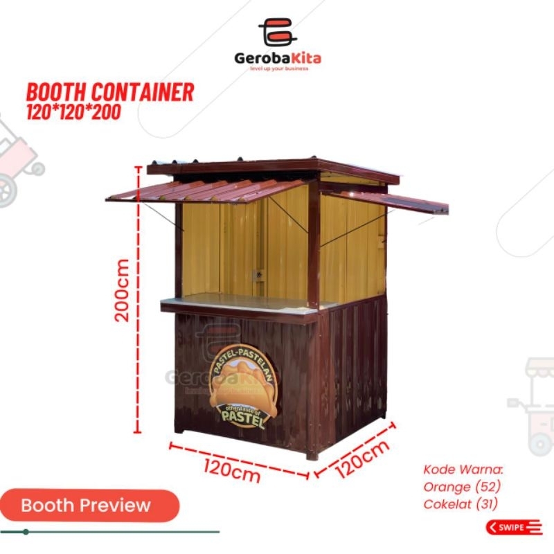 Jual booth kontainer ukuran 120x100x200cm lantai | Shopee Indonesia