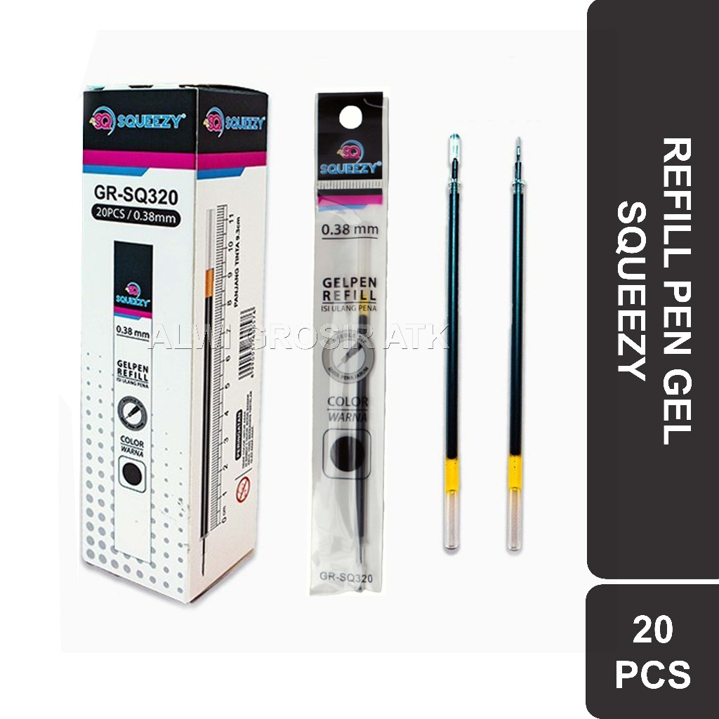 Jual Refill Pen Gel Merk Squeezy GR-SQ320 Pulpen Isi Ulang | Isi 20 Pcs ...