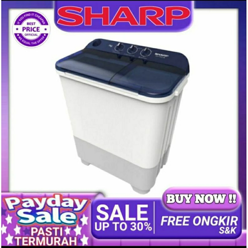 Jual MESIN CUCI SHARP 2 TABUNG ES-T75NT ES T75NT TWIN TUB 7 KG LOW WATT 7KG | Shopee Indonesia