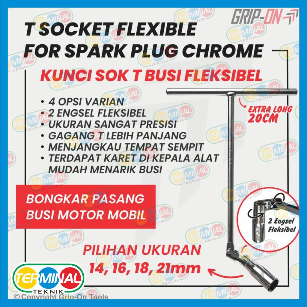 Jual Grip-On Sok T Busi Fleksibel - T Socket Flexible Spark Plug 14mm ...
