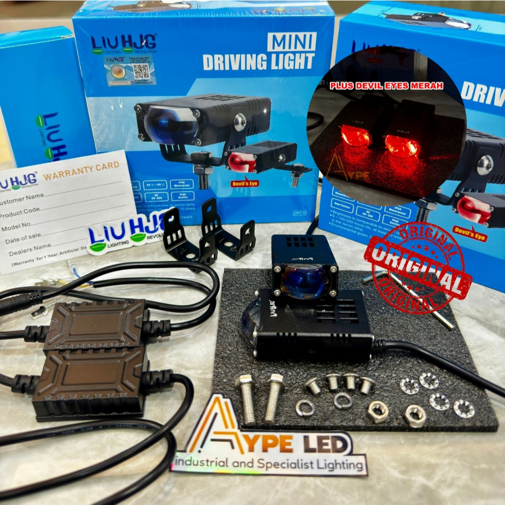 Jual Lampu Tembak Mini Laser Slim HJ-1 Liu HJG 50 WATT Plus Kipas Demon Eyes Bluelens IP67 ...