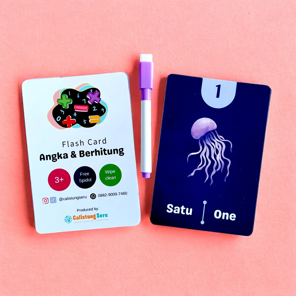 Jual CALISTUNGSERU FLASH CARD Angka Berhitung Wipeclean Jumbo FREE ...