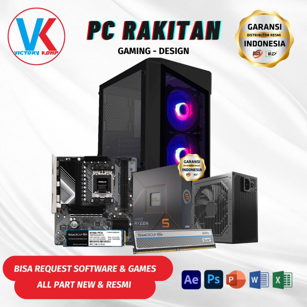Jual PC Rakitan AMD Ryzen 5 7600 Gaming Design Render Custom | Shopee ...