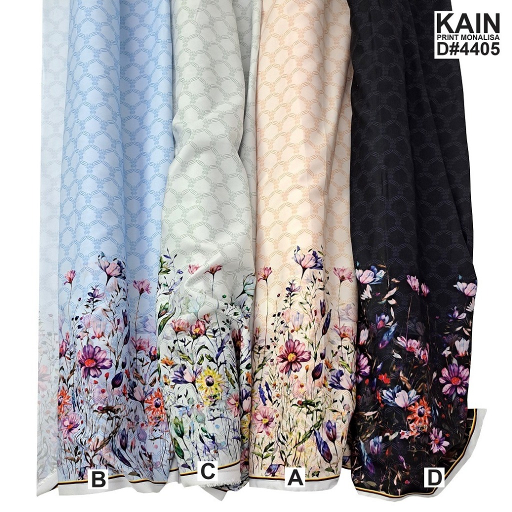 Jual Kain Print / Kain Woolpeach Printing D- 4405 Per 0.50 meter ...