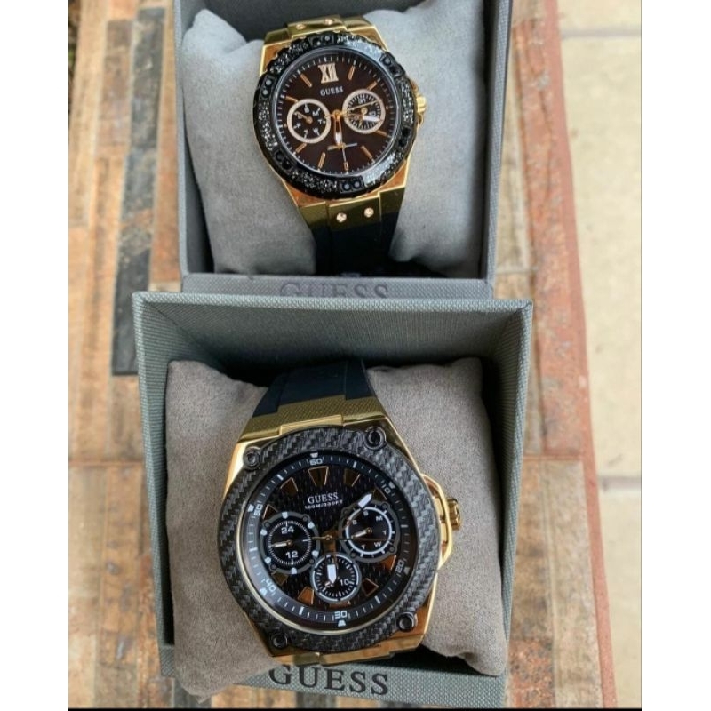 Jual Guess Couple Chronograph Black | Shopee Indonesia