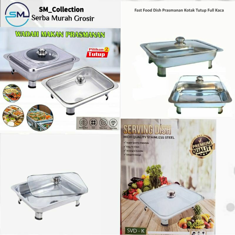 Jual Tempat makan prasmanan/Prasmanan stainles full kaca/Wadah saji ...