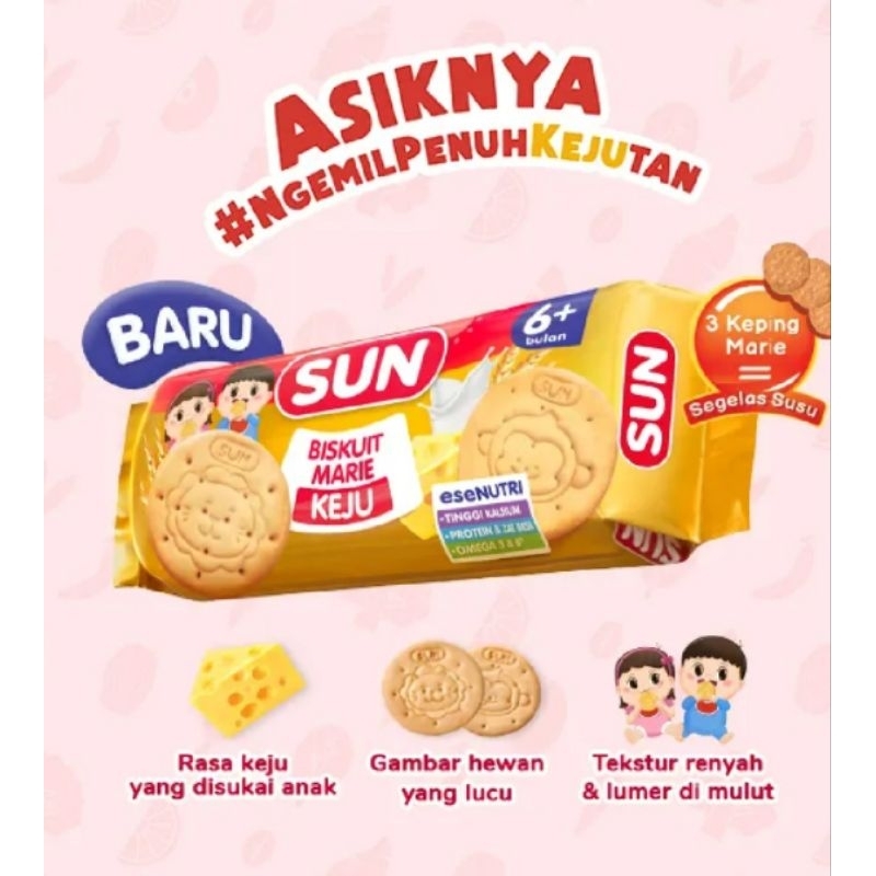 Jual PROMINA Biskuit Marie Susu 150gr / SUN Biskuit Marie Keju, Susu ...