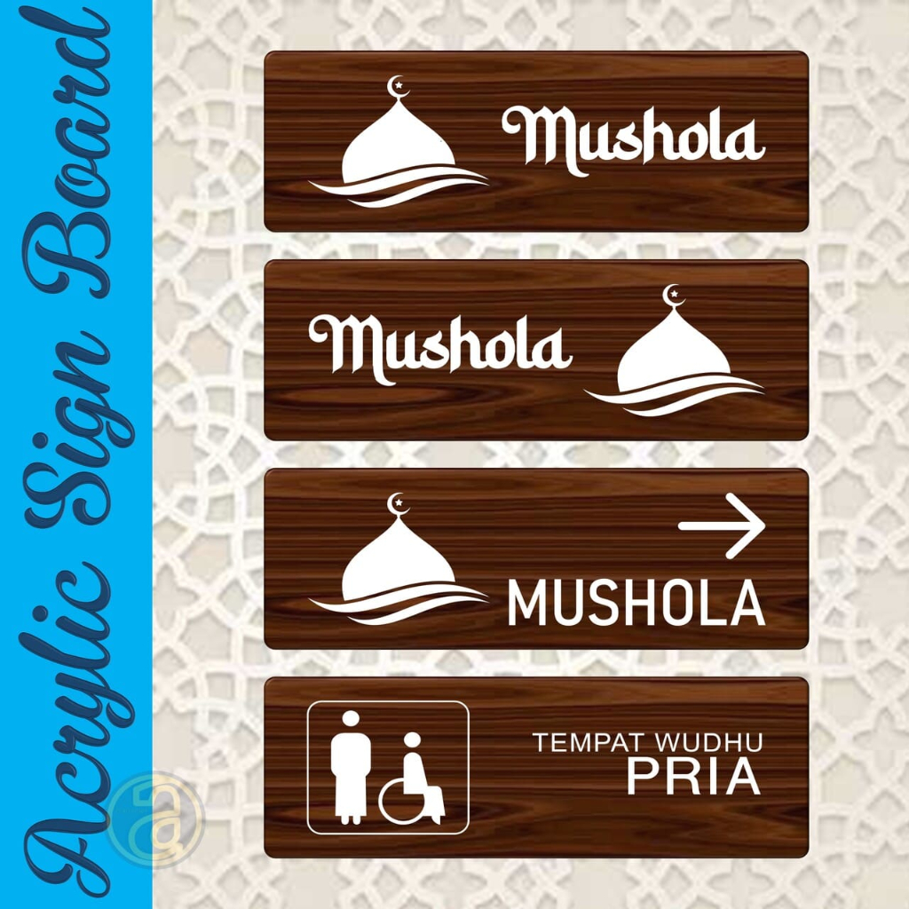 Jual Papan mushola rumah akrilik sign board 10x30 cm minimalis ...