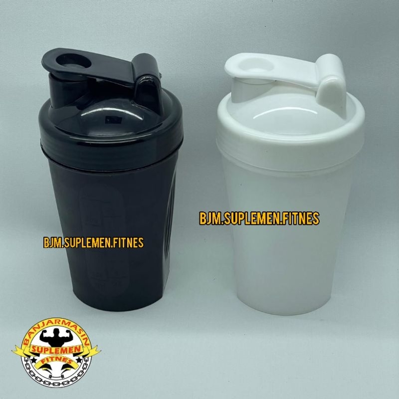 Jual Shaker Protein / Botol Minum Polos, Hitam / Putih 400ml (Warna ...