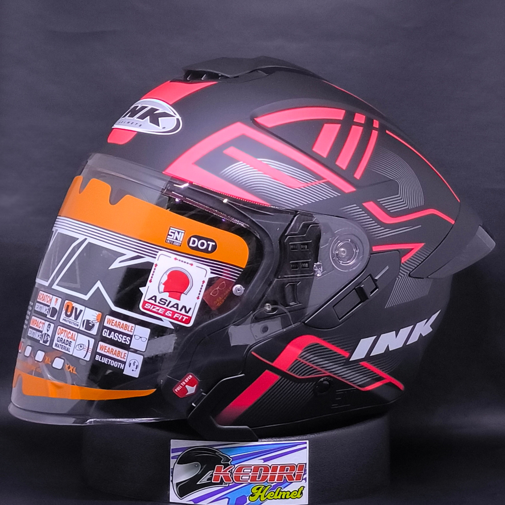 Jual Helm INK TERRA 2 Motif Graphic Free Spoiler Double Visor Half Face ...