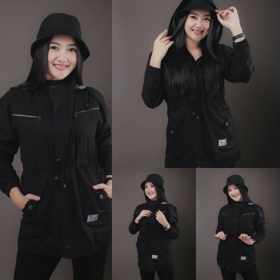 Jual JEC Jaket Parka Wanita Acrilik Full Premium | Jaket Hijab | Polos ...