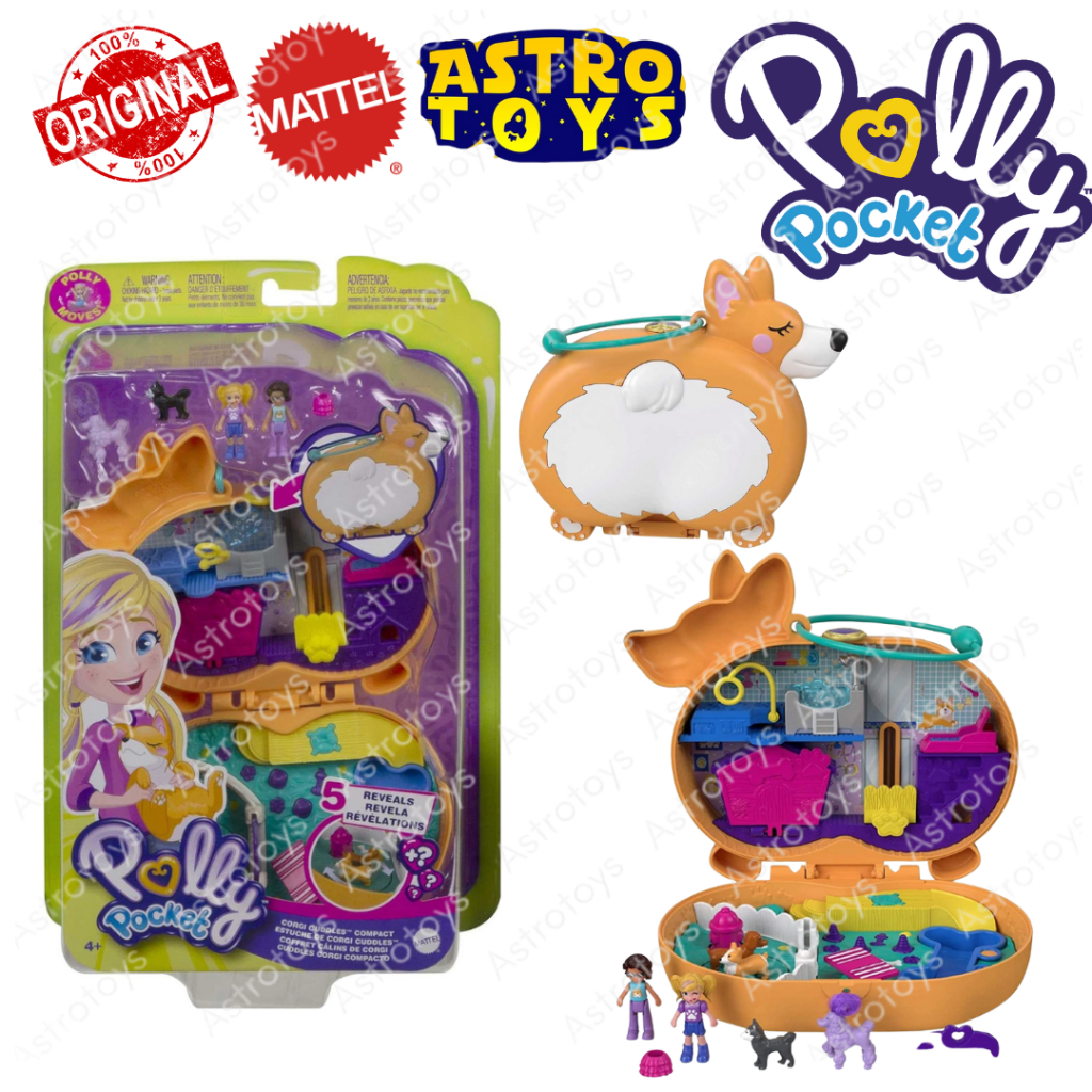 Jual Mattel Polly Pocket Corgi Cuddles Compact Playset Original Mainan ...