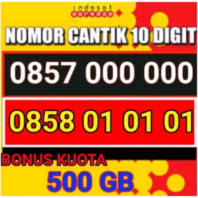 Jual PROMO kartu perdana nomor cantik IM3 10 digit bonus Kouta 500GB seluruh wilayah Indonesia ...