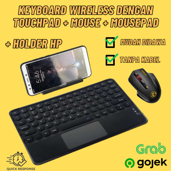 Jual Keyboard Wireless Bluetooth V3.0 with Touchpad + Mouse Wifi ...