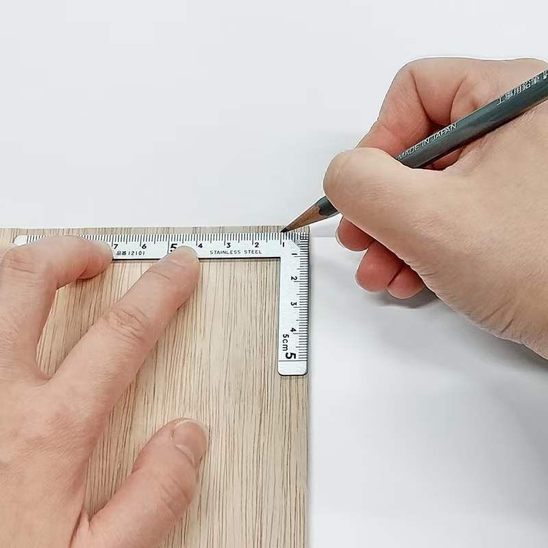 Jual SHINWA 12101 Penggaris Siku Mini 5 x 10cm Stainless Steel Rules ...