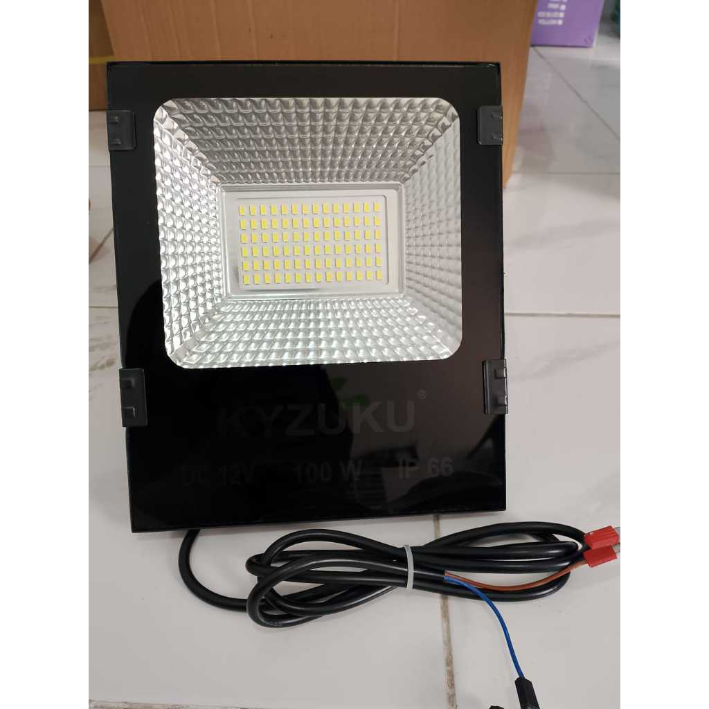 Jual LAMPU LED SOROT DC 12V 50 WATT / 100 WATT + KABEL JEPIT AKI / KAP SOROT FLOODLIGHT | Shopee ...