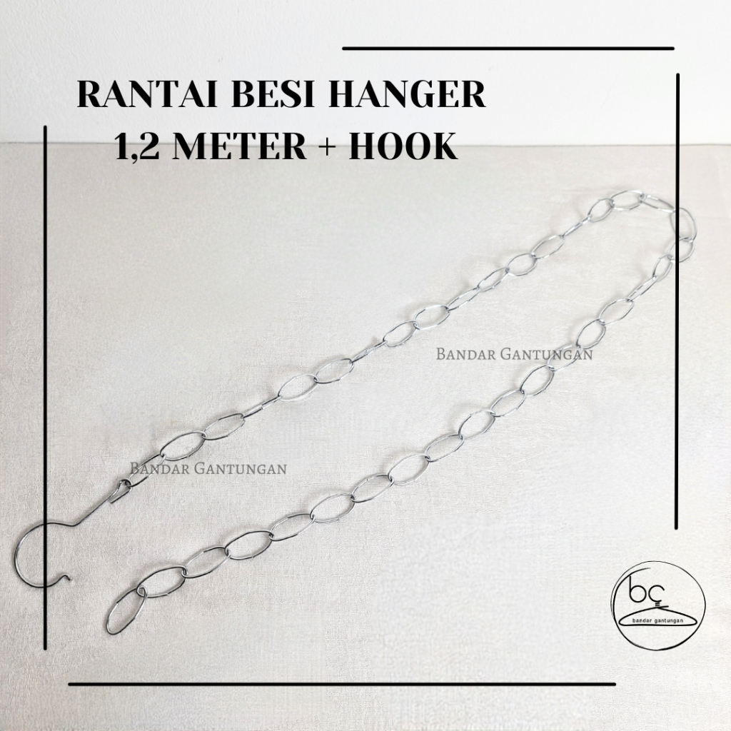 Jual Hanger Rantai Besi Hitam Putih Silver Emas Gantungan Baju Rantai ...