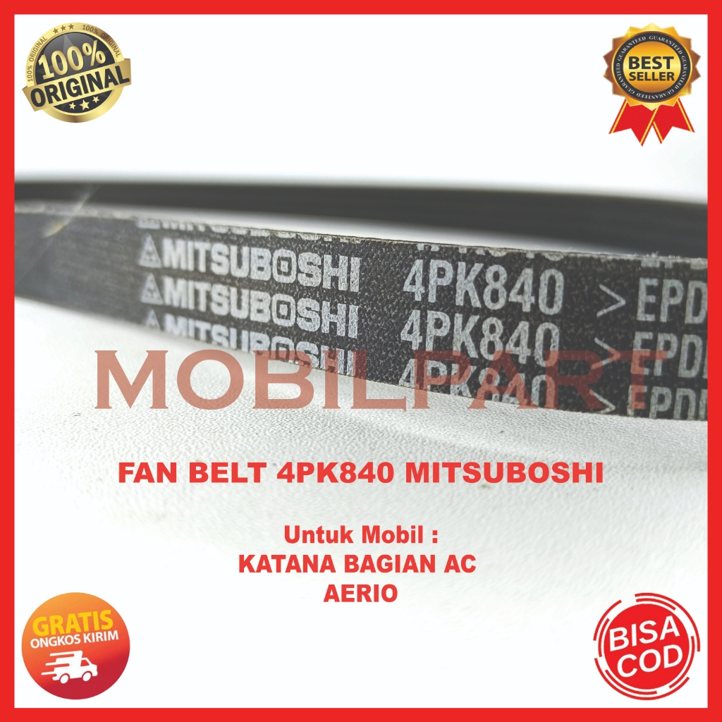 Jual FAN BELT V BELT 4PK840 MITSUBOSHI FAN BELT KATANA BAGIAN AC TALI ...