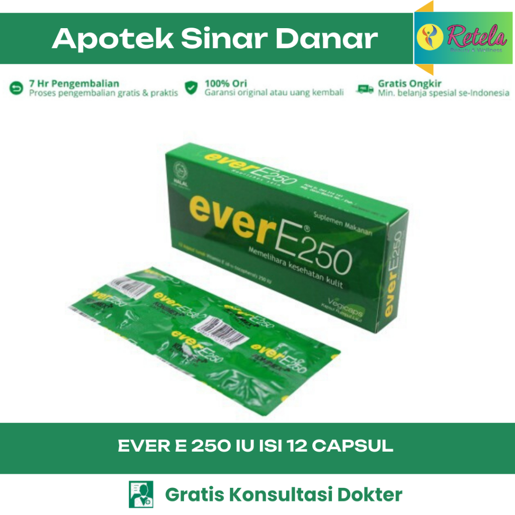 Jual EVER E 250 IU ISI 12 CAPSUL LUNAK | Shopee Indonesia