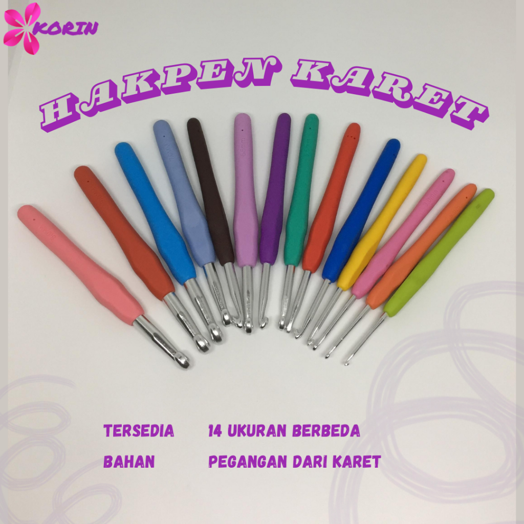 Jual Hakpen /Alat Rajut /Jarum Rajut /Hakpen Gagang Karet / Silicone ...