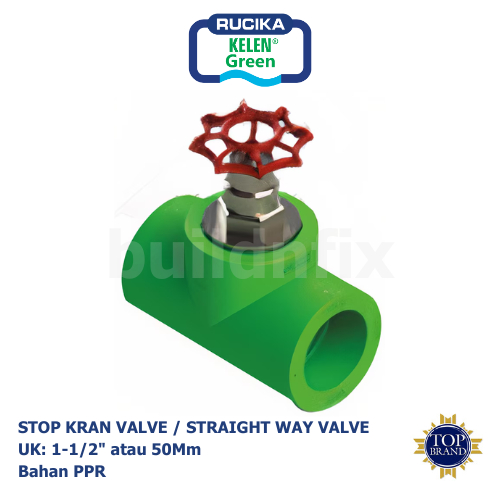 Jual RUCIKA STOP KRAN VALVE / GATE VALVE / STRAIGHT WAY VALVE PPR 1-1/2 ...