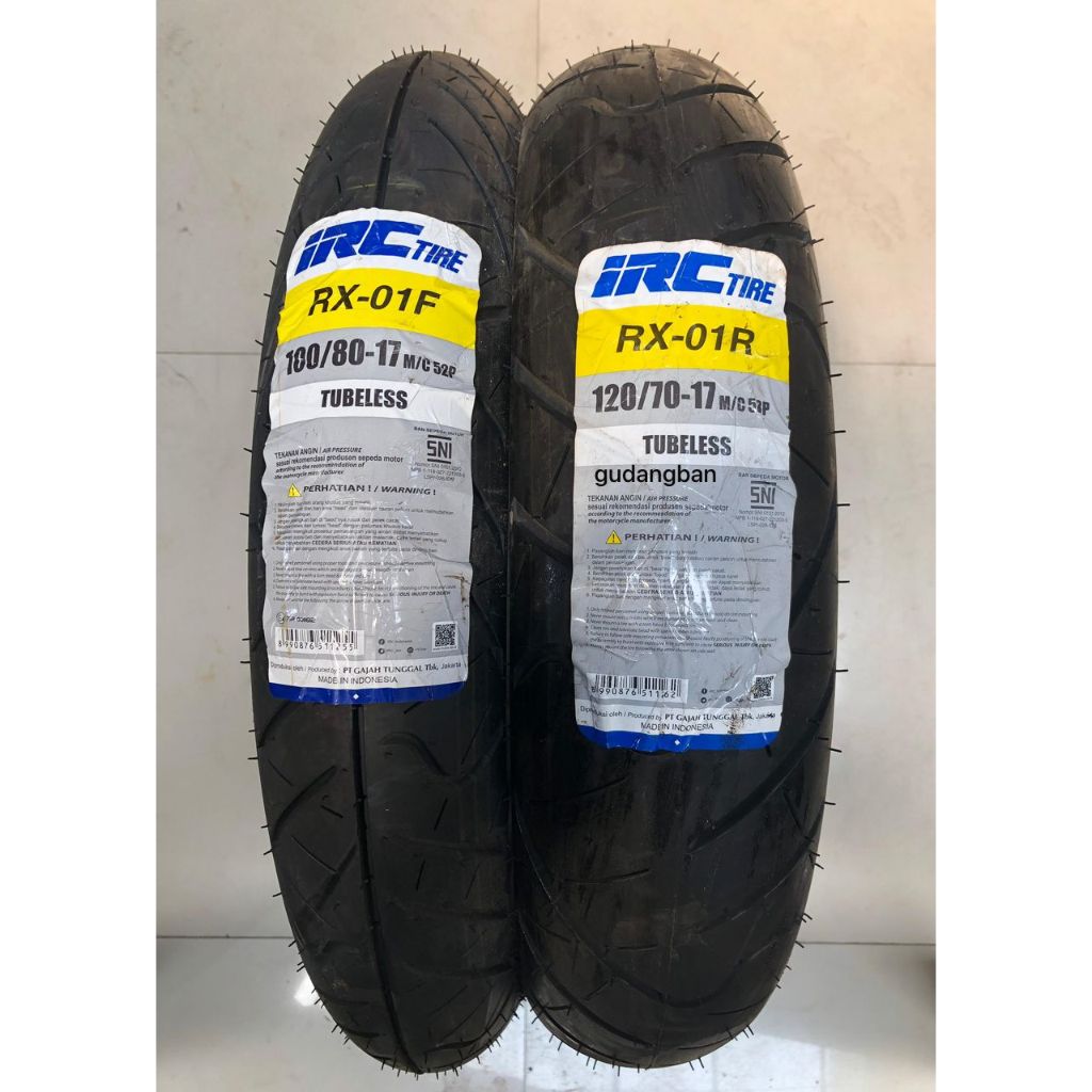 Jual Paket IRC RX01 100 80 17 dan 120 70 17 Ban Luar Motor Ninja CBR Tubeless RX 01 | Shopee ...