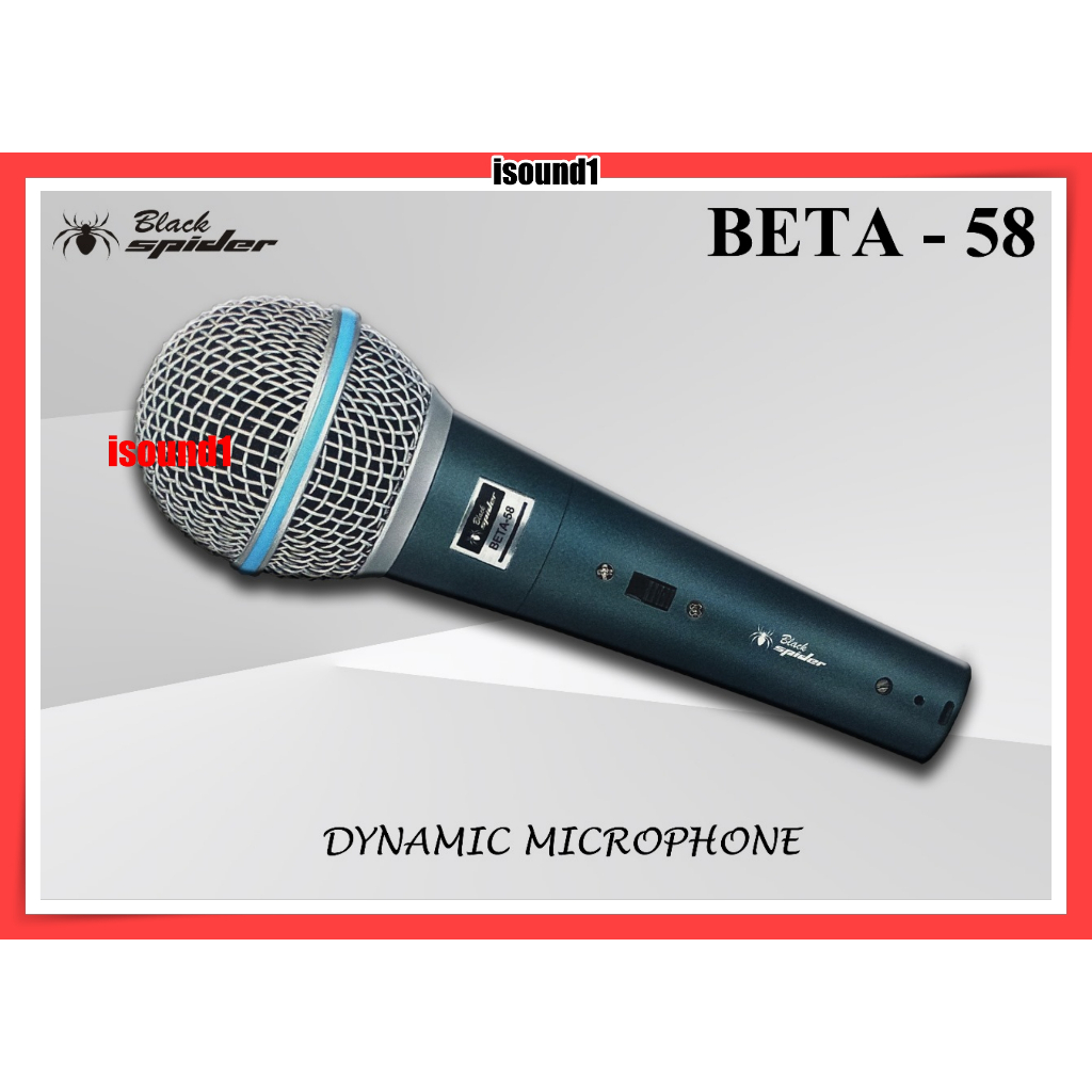 Jual MURAH MIC BLACK SPIDER BETA 58 MIK MICROPHONE MIKROFON BLACKSPIDER ...