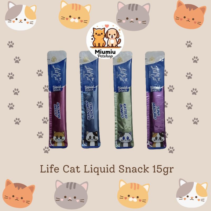 Jual Life Cat Liquid Snack harga per stick Creamy Treats Snack Kucing ...