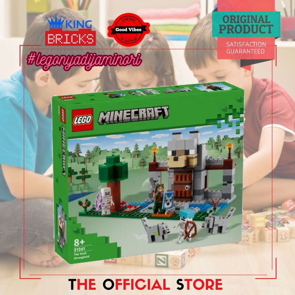 Jual LEGO Original MINECRAFT 21261 The Wolf Stronghold - Mainan Anak ...