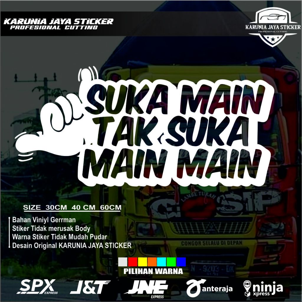 Jual STIKER KACA MOBIL TRUC SUKA MAIN TAK SUKA MAIN MAIN STICKER KACA ...