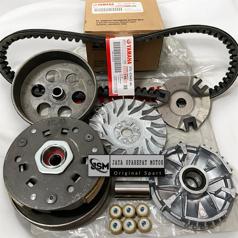 Jual PAKET CVT LENGKAP MIO SPORTY/SMILE/SOUL KARBU 5TL (VANBELT+RUMAH ROLLER SET+KIPAS+PULLY ...