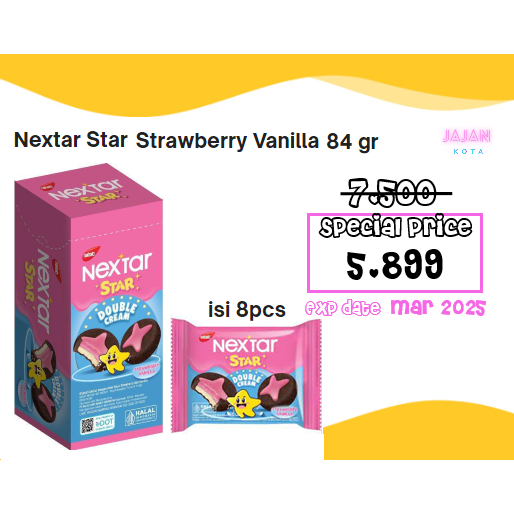 Jual Nextar Star Double Cream Strawberry Vanilla 84 gram | Shopee Indonesia