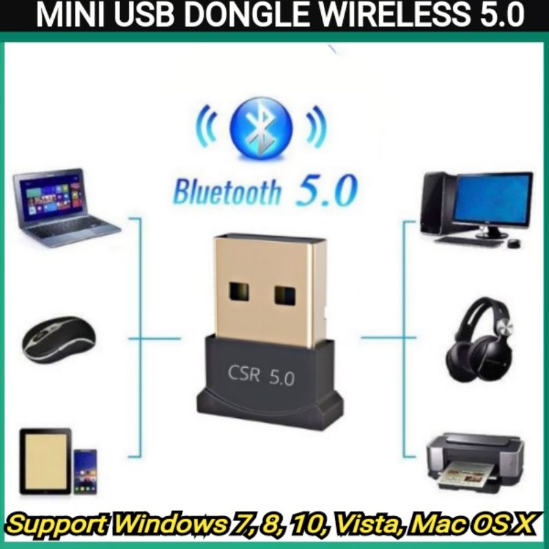 Jual Mini Bluetooth CSR 5.0 USB Dongle Wireless device Eksternal V5.0 ...
