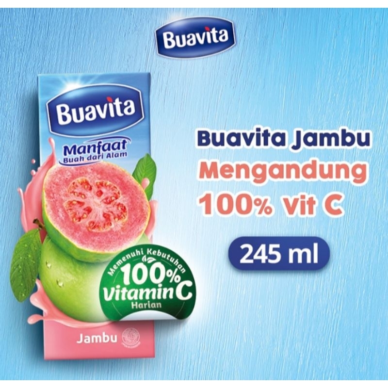 Jual Buavita Minuman Sari Buah Asli Jambu yang kaya Vitamin C tersedia dalam kemasan 245 mL ...