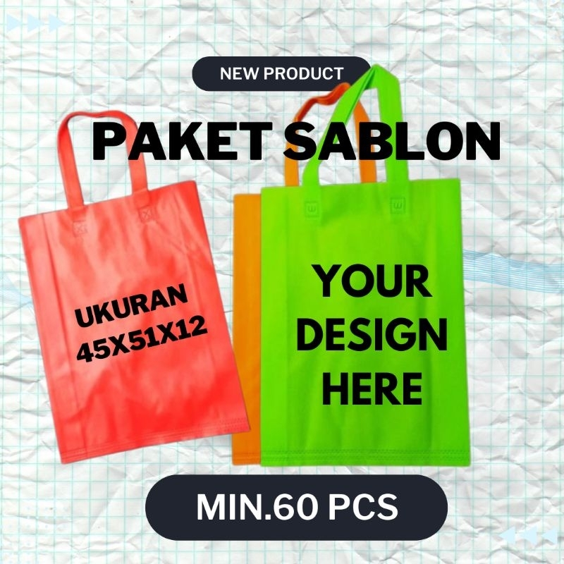 Jual Sablon Tas Jumbo 45 x 51 x 12 paket 60 pcs | Shopee Indonesia