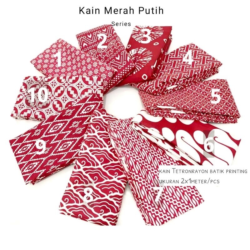 Jual Kain Merah Putih Batik Merah Putih Series 2x1m/pcs | Shopee Indonesia