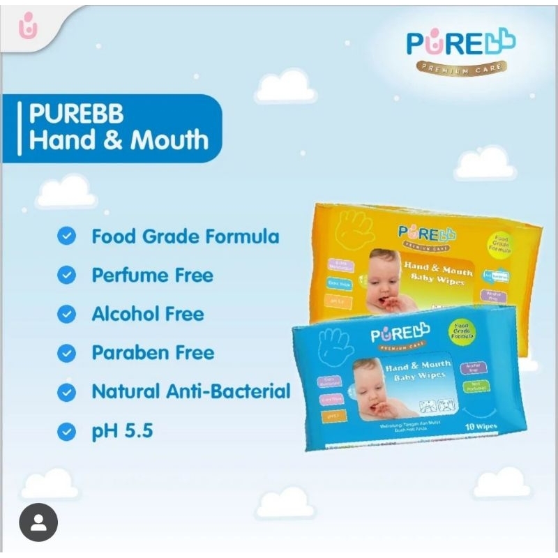 Jual PURE BB BABY HAND & MOUTH ALOE VERA / ORANGE 10's & 60's FOOD ...