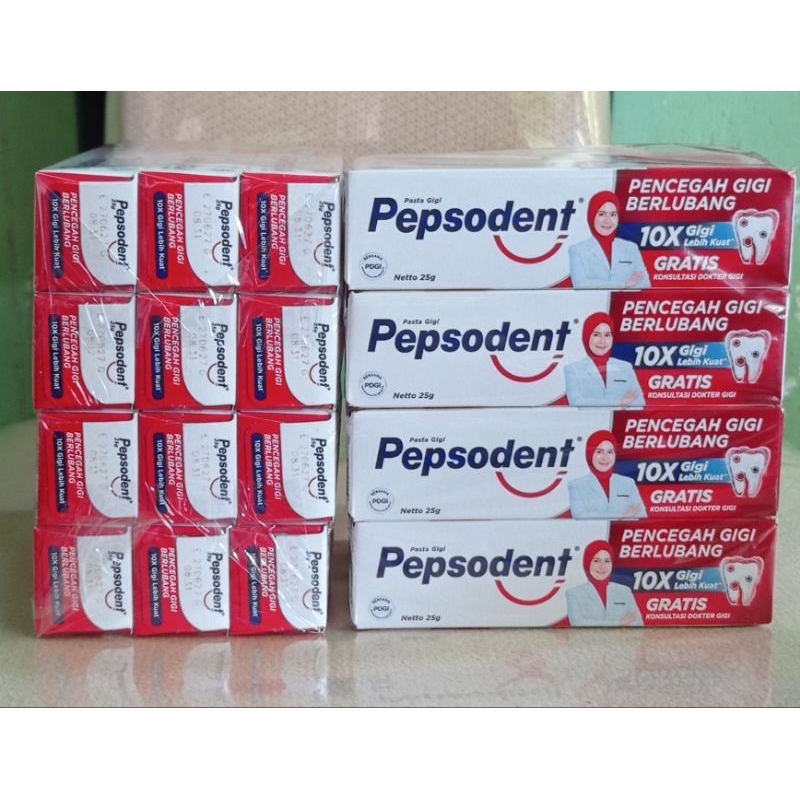 Jual Pepsodent pasta gigi 25 gr mini (Paket isi 6 pcs) | Shopee Indonesia