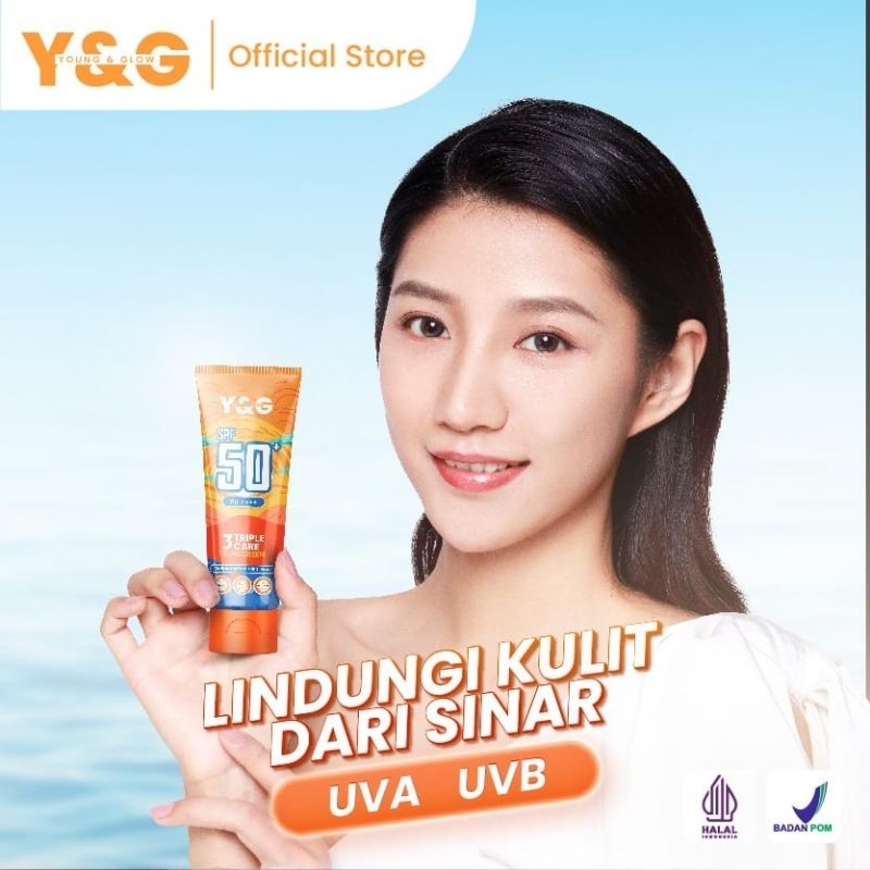Jual Young&Glow Triple Care Sunscreen SPF 50+ PA++++ 30ml | Sunscreen ...