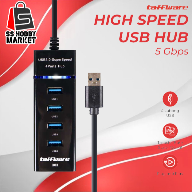 Jual Extention USB High Speed 4 Ports USB HUB 3.0 5Gbps | Shopee Indonesia