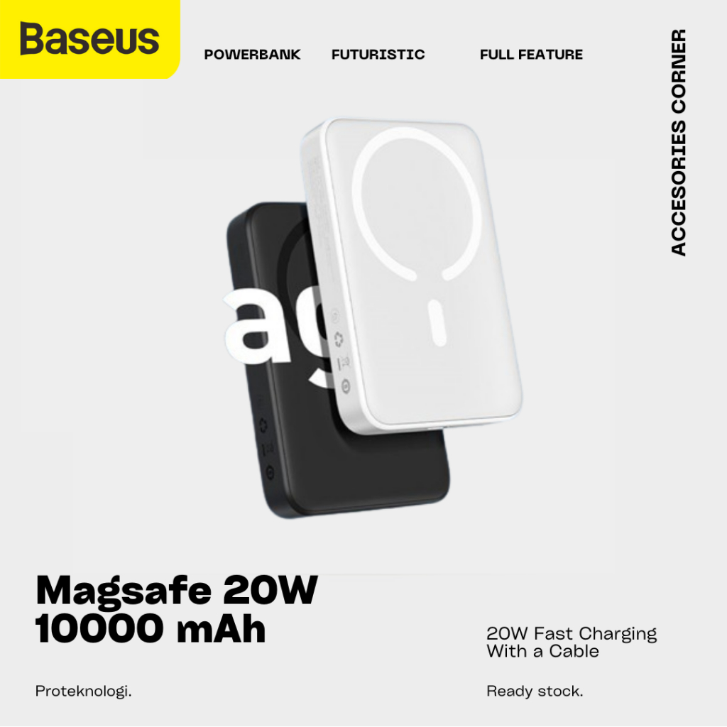 Jual BASEUS Power Bank MagSafe Magnetic 20W 10000mAh Fast Charging | Shopee Indonesia