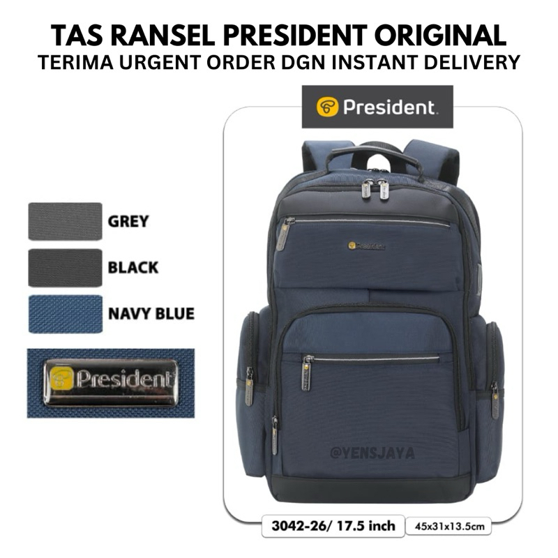 Jual TAS RANSEL BACKPACK PRIA PRESIDENT ORIGINAL / RANSEL LAPTOP ...