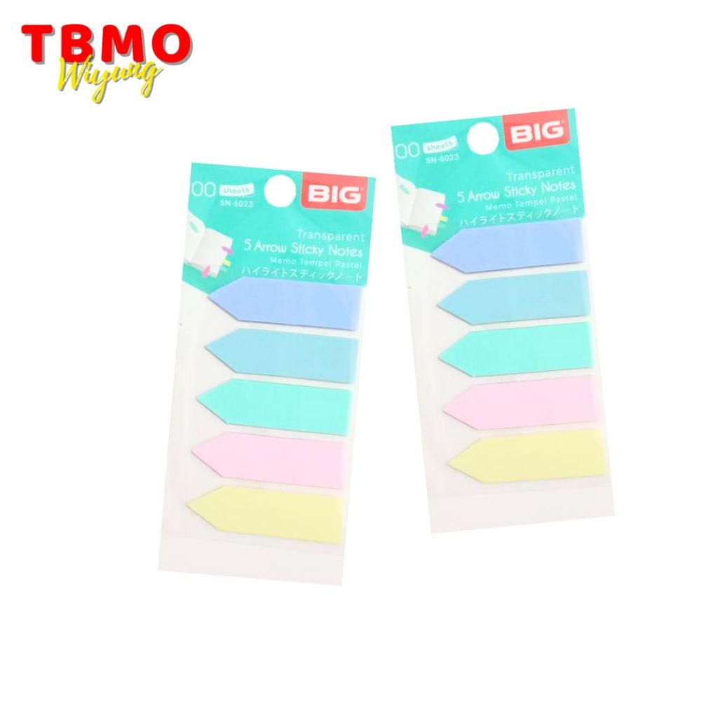Jual Tbmo Sticky Note Big Pet 5 Warna Pastel 6023 Big | Shopee Indonesia