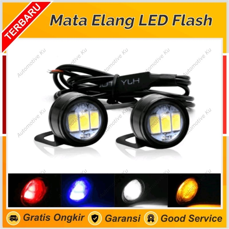 Jual MATA ELANG LED KEDIP STROB SUPER TERANG 3 MODE NYALA LAMPU FLASH EAGLE EYE MOBIL MOTOR ...