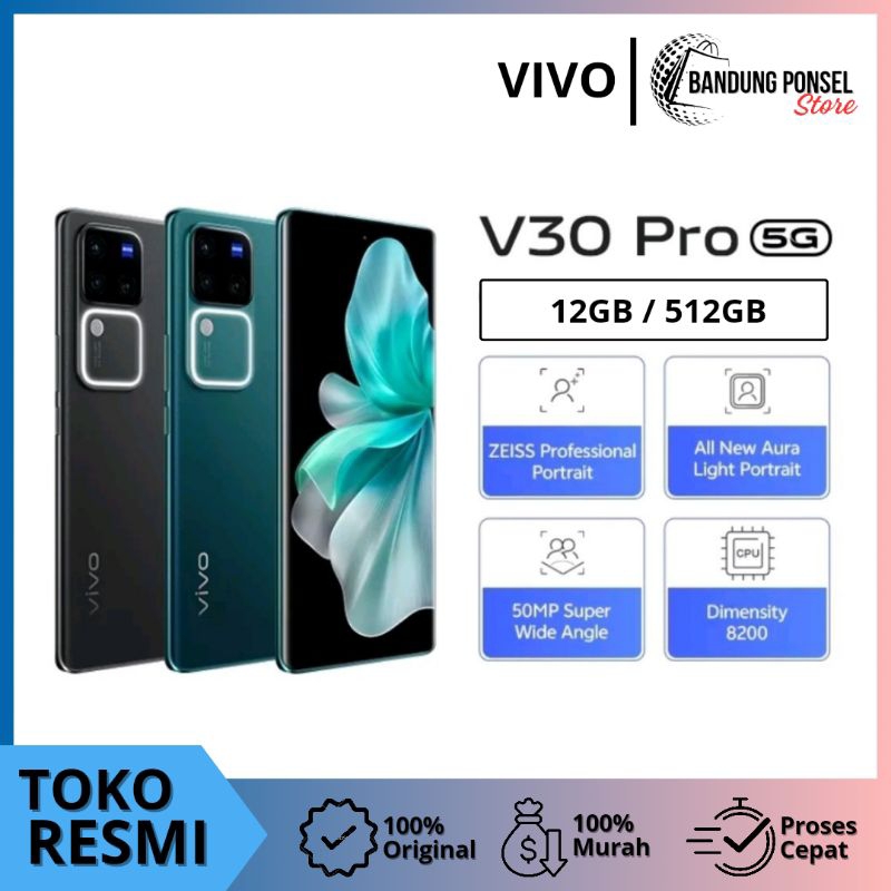Jual Vivo V30 Pro 5G 12GB + 12GB / 512GB ZEISS Camera, 50MP Super Wide Angle, Dimensity 8200, 3D ...