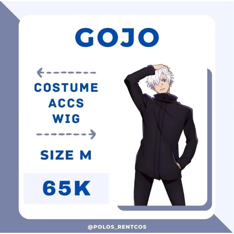 Jual SEWA KOSTUM GOJO / RENTAL COSTUME COSPLAY GOJO JUJUTSU KAISEN ...